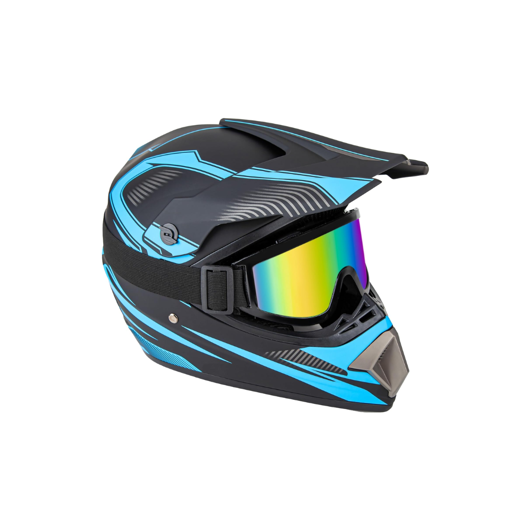 CARTMAN Adult Dirt Bike Helmet – DOT Approved Full Face w/ Goggles ...